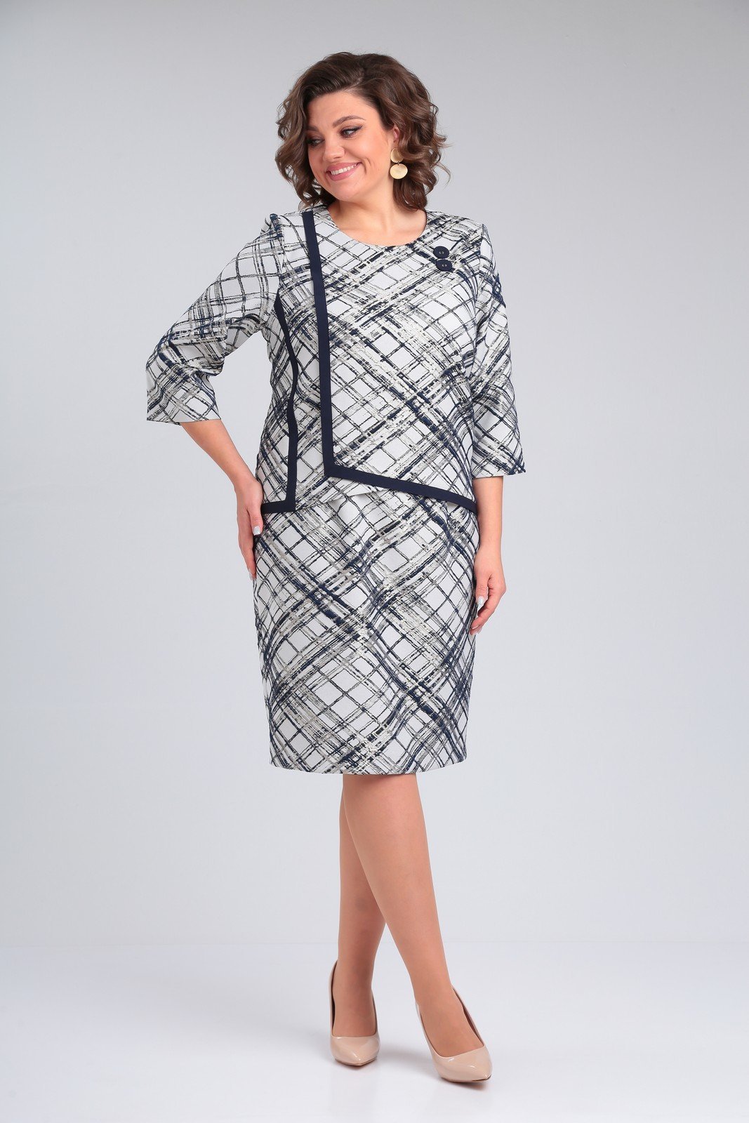 Платье 1-010 синий POCHERK купить в интернет магазине Велесмода